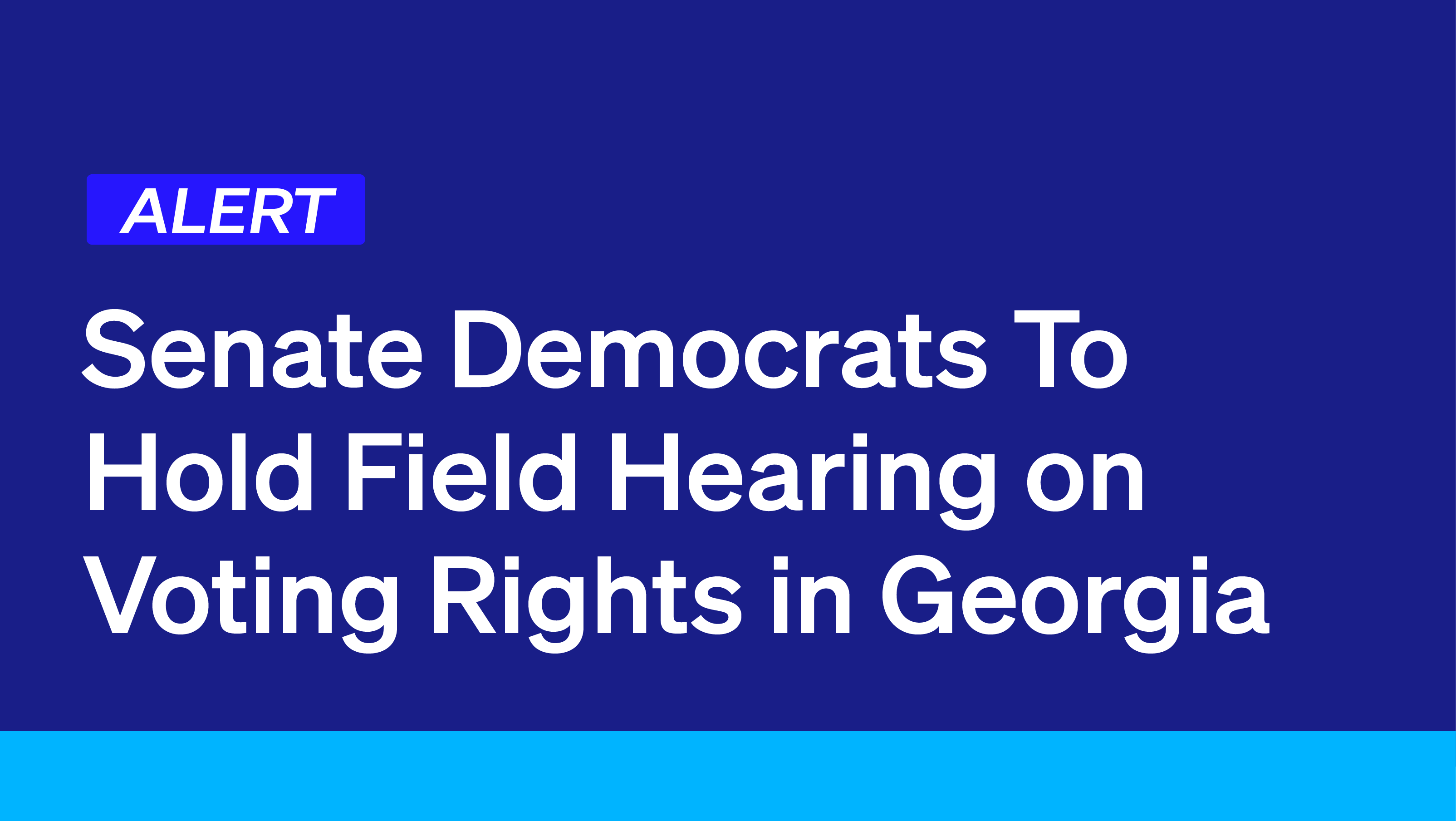 Senate Democrats To Hold Field Hearing On Voting Rights In Georgia