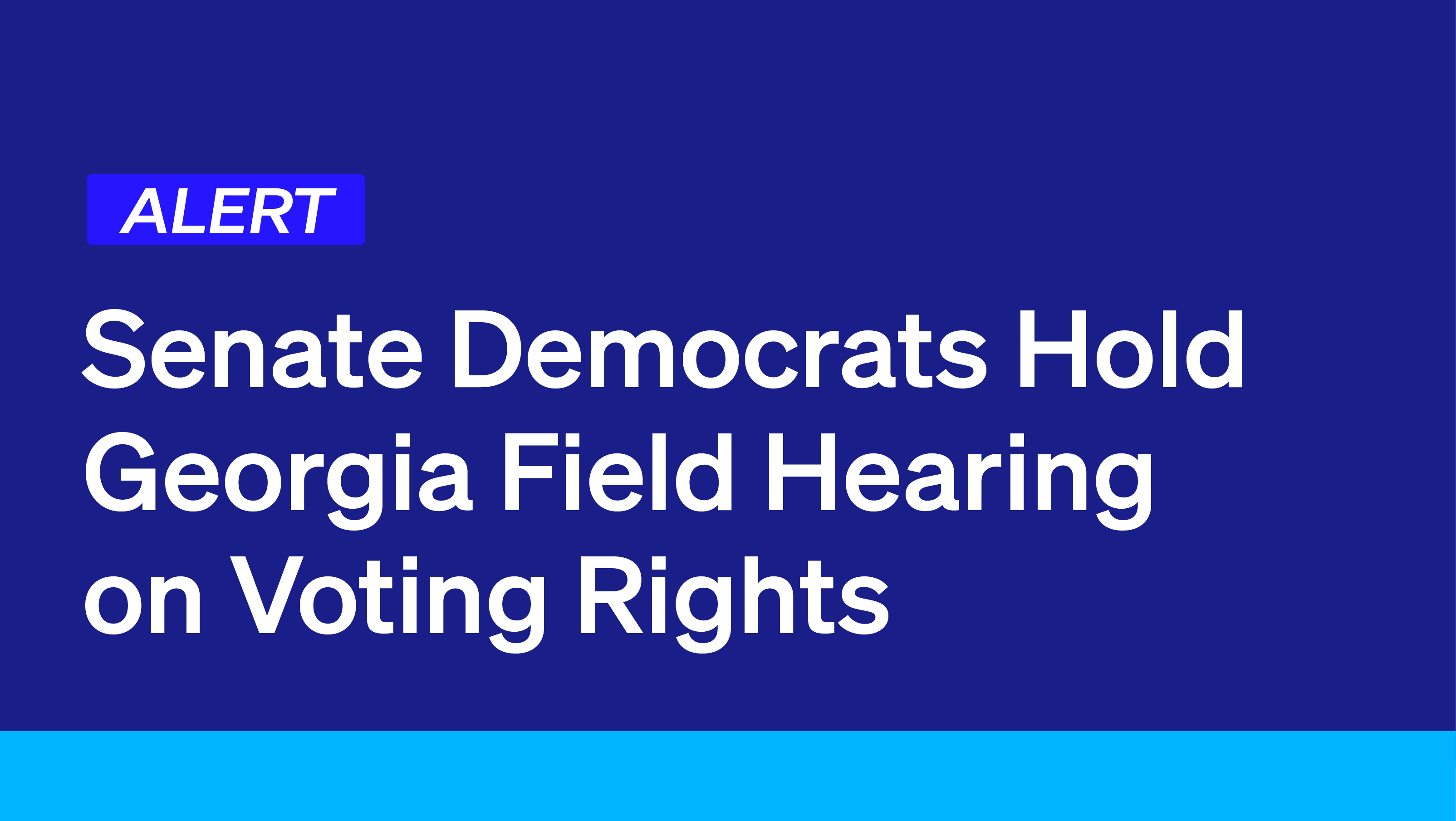 Senate Democrats Hold Georgia Field Hearing On Voting Rights