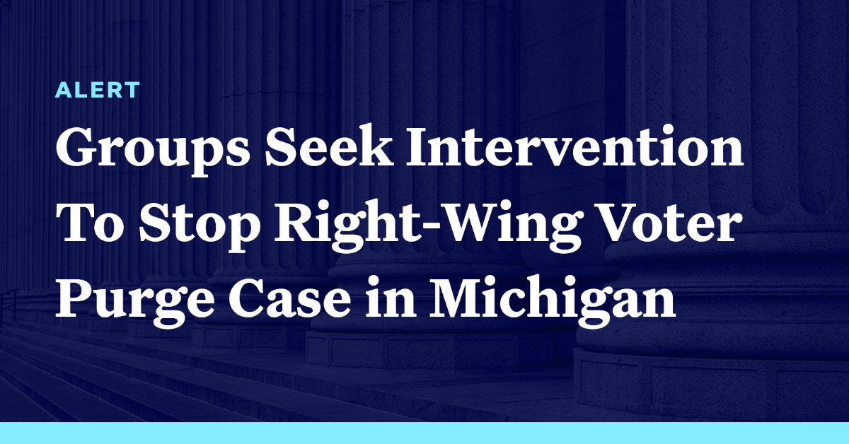 Groups Seek Intervention To Stop Right-Wing Voter Purge Case in ...
