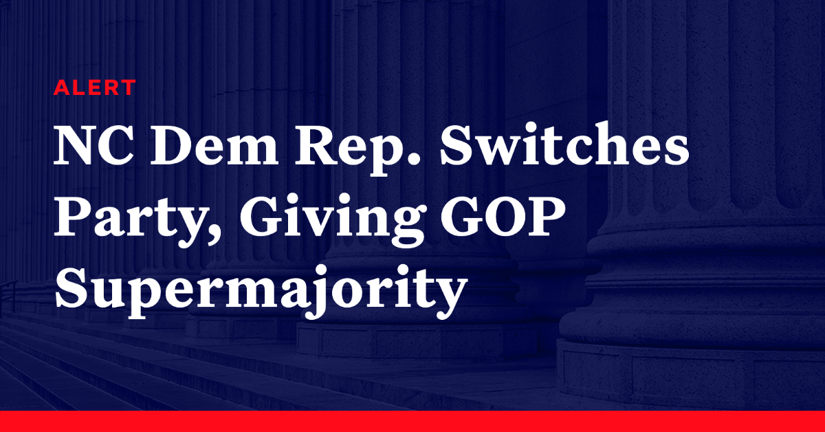 North Carolina Dem Rep. Switches Party, Giving GOP Supermajority in ...