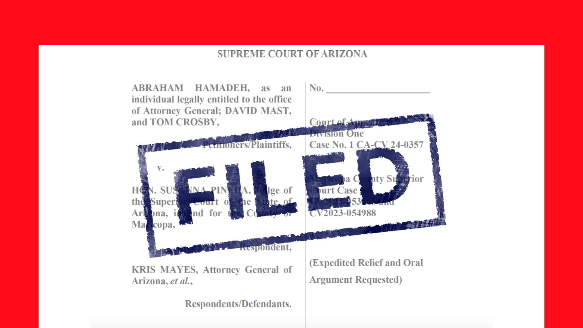 Court Cases - Arizona 2022 Election Decertification Challenge II ...