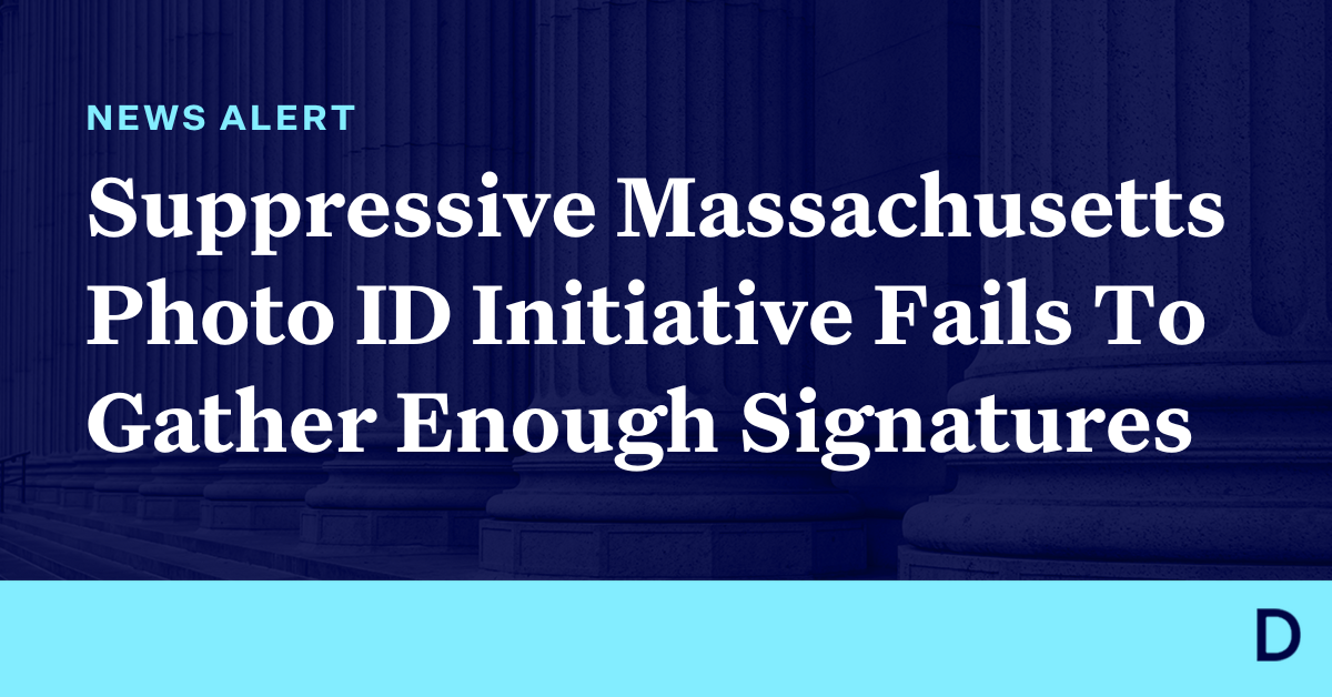 Suppressive Massachusetts Photo ID Initiative Fails To Gather Enough ...