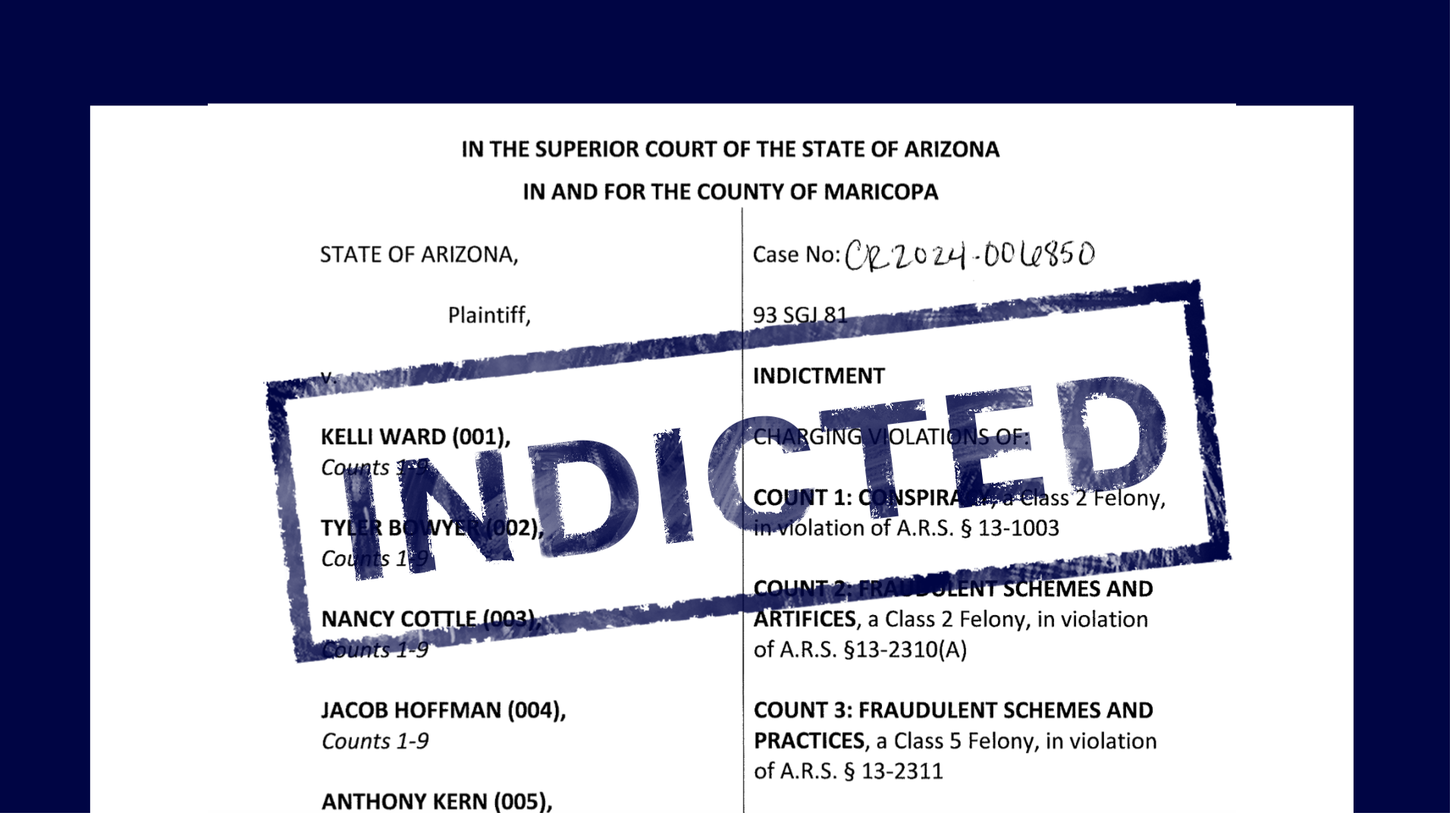 Court Cases - Arizona 2020 Trump Fake Electors Indictment - Democracy ...