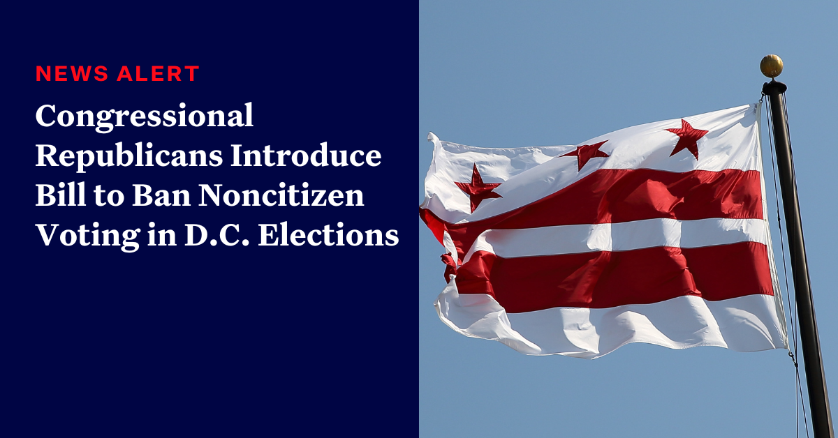 Congressional Republicans Introduce Bill to Ban Noncitizens from Voting ...